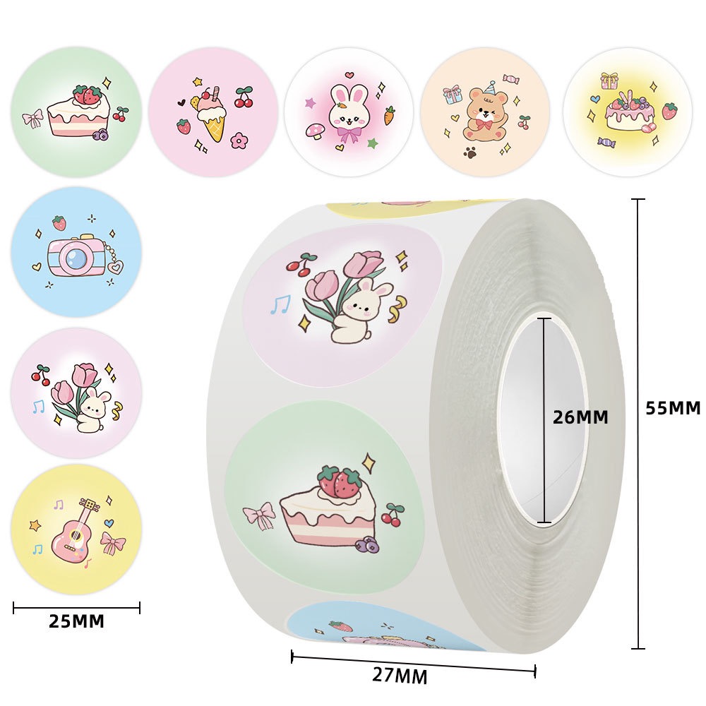 ご褒美シール ありがとうシール 手帳シール ロールシール 1点500枚 ステッカー 粘着シール | 卸売・ 問屋・仕入れの専門サイト【NETSEA】