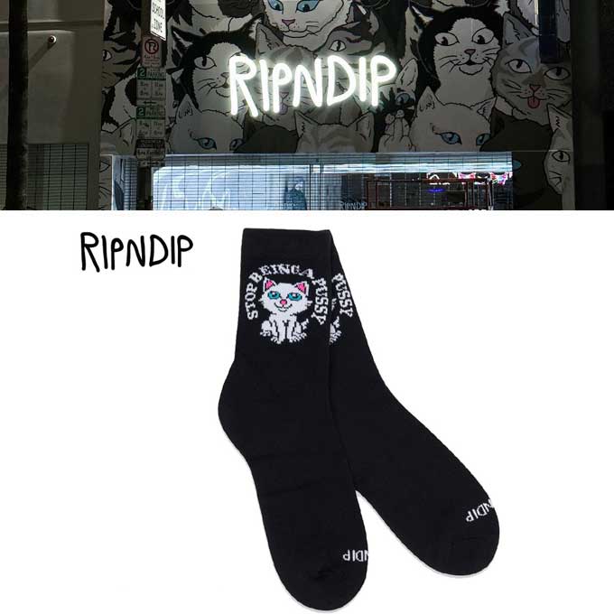RIPNDIP Stop Being A Pussy Mid Socks 20841 有限会社 スコール 問屋・仕入れ・卸・卸売の専門【仕入れならNETSEA】