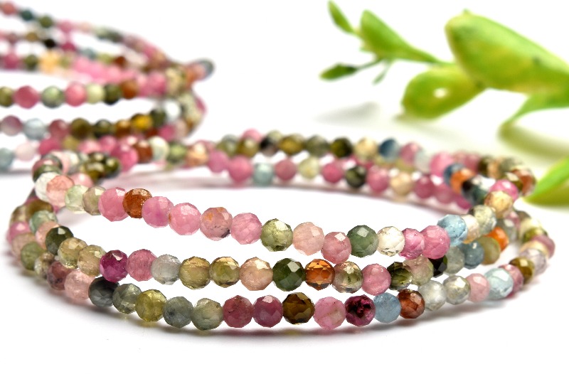 MIXトルマリン 3mm ボールカット 3連タイプ ブレスレット _BG4363-3 株式会社 SEKIKON | 卸売・ 問屋・仕入れの専門サイト【NETSEA】