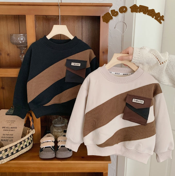 キッズ服 2023年秋冬新作 韓国風子供服 トップス 裏毛付き パーカー 90#-150# 2色展開 僕らの 合同会社 問屋・仕入れ・卸・卸売の専門【仕入れならNETSEA】