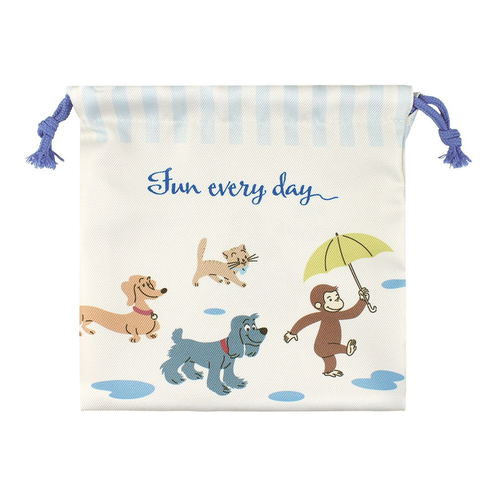 おさるのジョージフラット巾着 シンプルライン 雨の日 OG-5530363AH 雑貨のFULTAC（フルタック） | 卸売・ 問屋・仕入れの専門サイト【NETSEA】