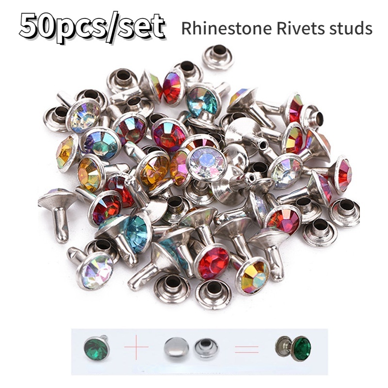 50個/セットカラフルなラインストーンスタッドメタルリベットDIYレザークラフト服ベルト装飾 金矢 問屋・仕入れ・卸・卸売の専門【仕入れならNETSEA】