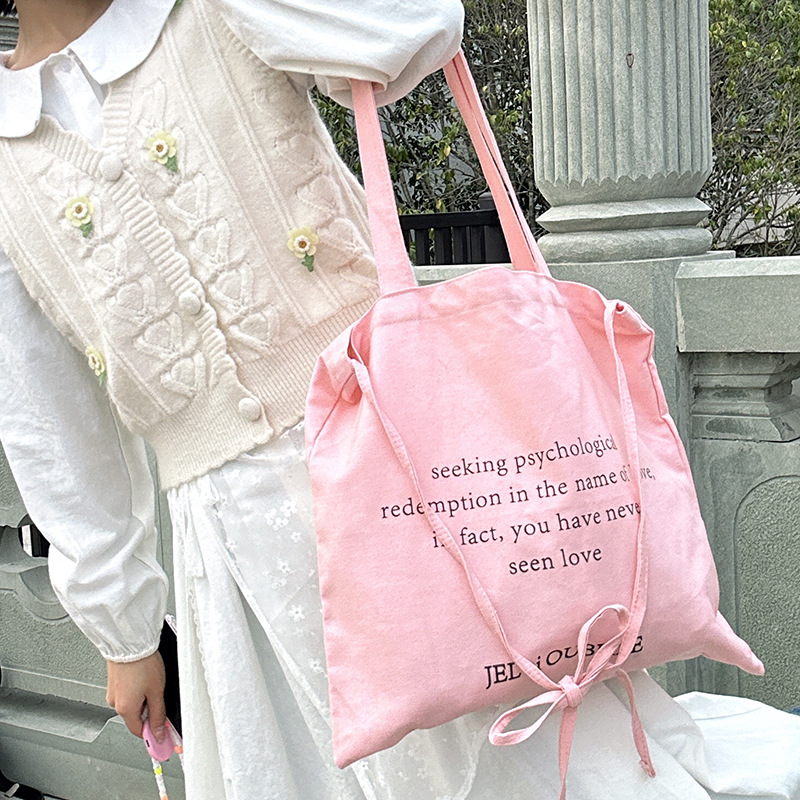 トートバッグ エコバッグ リボン レディース 韓国ファッション 個人事業主 TARATTA 問屋・仕入れ・卸・卸売の専門【仕入れならNETSEA】