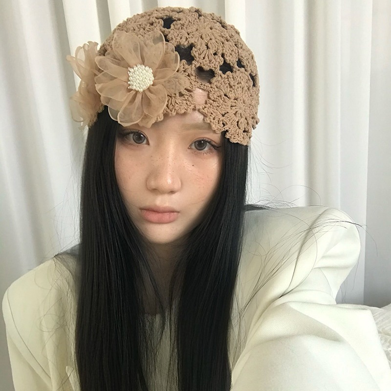 ★全4色★ フラワーニットメッシュハット 夏レディースハット 日焼け止め 韓国帽子 株式会社 C2Jジャパン | 卸売・ 問屋・仕入れの専門サイト【NETSEA】