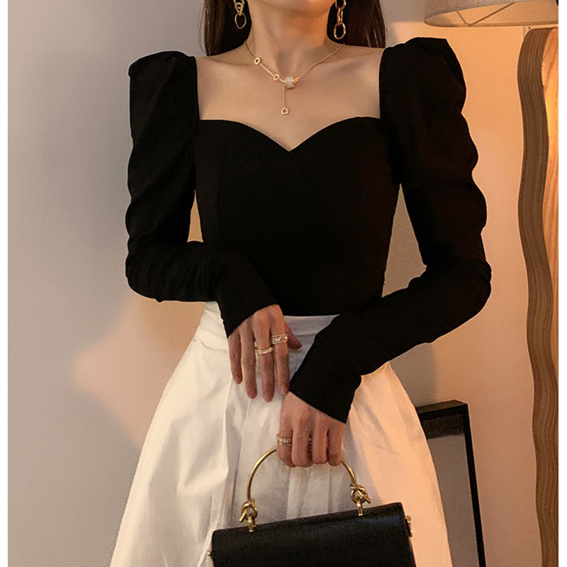 HOT・レディース・長袖・スリム・タイト・パフスリーブ・トップス M～3XL 株式会社 aiya 問屋・仕入れ・卸・卸売の専門【仕入れならNETSEA】