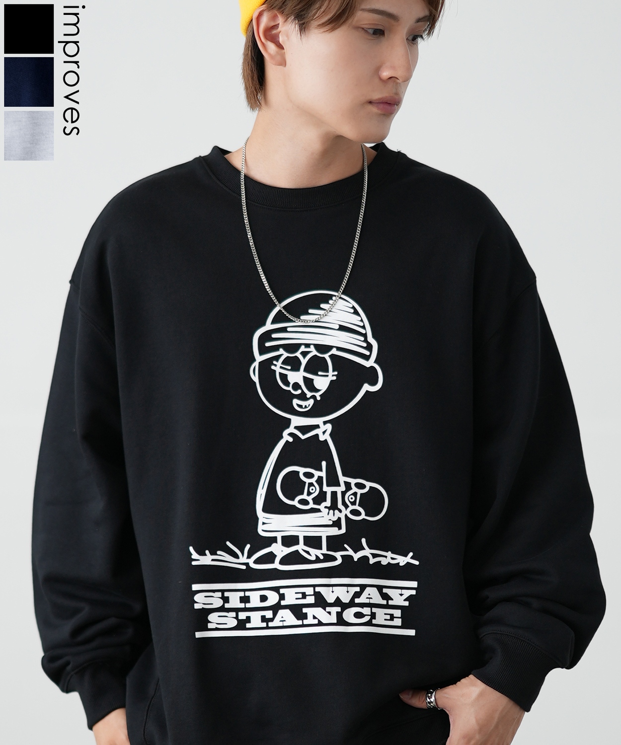 【SIDEWAYSTANCE】イラストボーイ裏毛トレーナー | 卸売・ 問屋・仕入れの専門サイト【NETSEA】