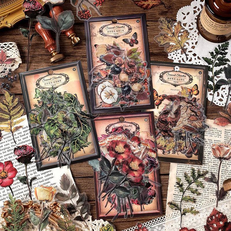 ステッカー PETシール アンティーク 果物フルーツ 花フラワー葉 40枚入 | 卸売・ 問屋・仕入れの専門サイト【NETSEA】