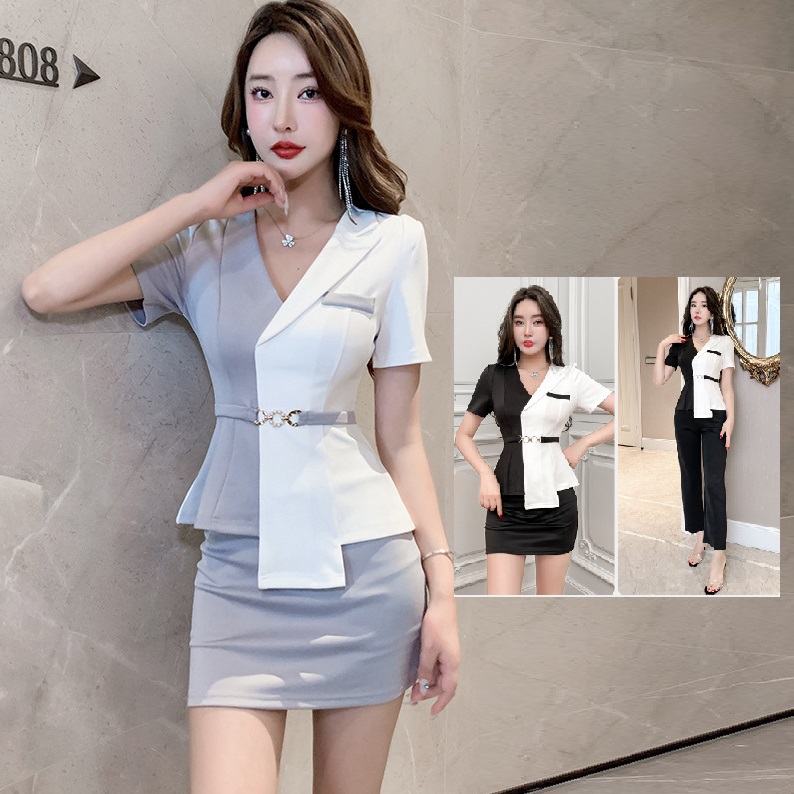 ★S～4L★キャバドレス キャバ嬢 オシャレ バイカラーイレギュラー ミニ丈スカート セットアップ | 卸売・ 問屋・仕入れの専門サイト【NETSEA】