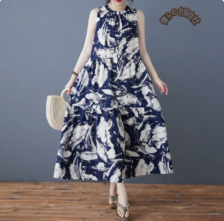 2025年夏新作 レディース服 ワンピース おしゃれ 気質 ノースリーブ Aラインワンピース M#-2XL# | 卸売・ 問屋・仕入れの専門サイト【NETSEA】