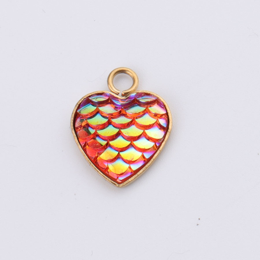 金メッキ ハート型 魚鱗ペンダント DIYアクセサリー 12mm 2 | 卸売・ 問屋・仕入れの専門サイト【NETSEA】