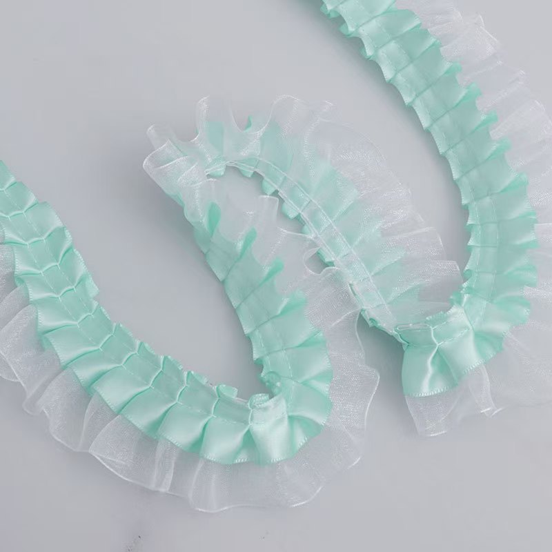 4cm二重しわポリエステルリボン透明雪糸服装袖口スカートDIY手作りレース補助材料3.8cm 雪糸 | 卸売・ 問屋・仕入れの専門サイト【NETSEA】