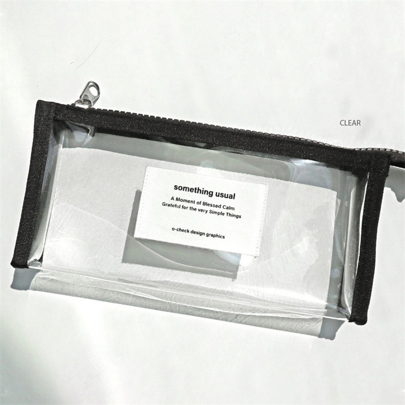 半透明PVCジッパーペンケース 透明黒 90×200×40mm | 卸売・ 問屋・仕入れの専門サイト【NETSEA】