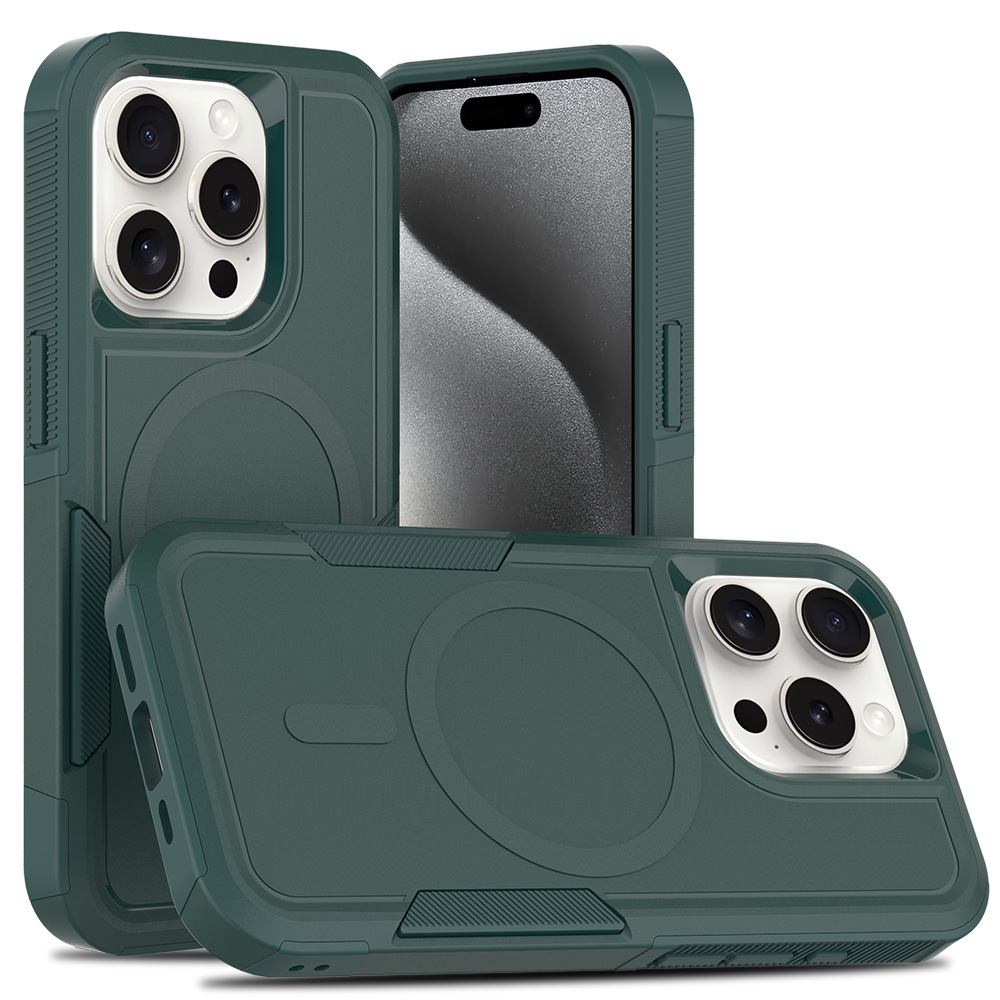 iPhone 16用 二合一Magsafe磁気吸着ケース 墨緑 耐衝撃 | 卸売・ 問屋・仕入れの専門サイト【NETSEA】