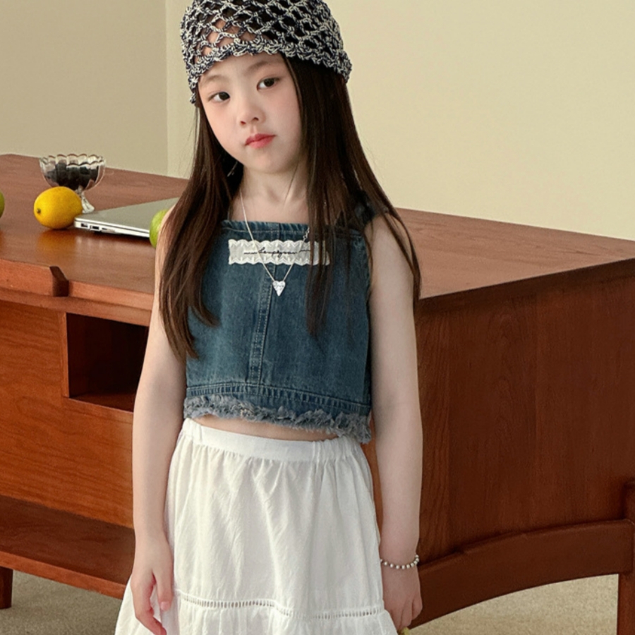子供服 90~150cm キッズタンクトップ デニムトップス ベスト 韓国キッズ服 | 卸売・ 問屋・仕入れの専門サイト【NETSEA】
