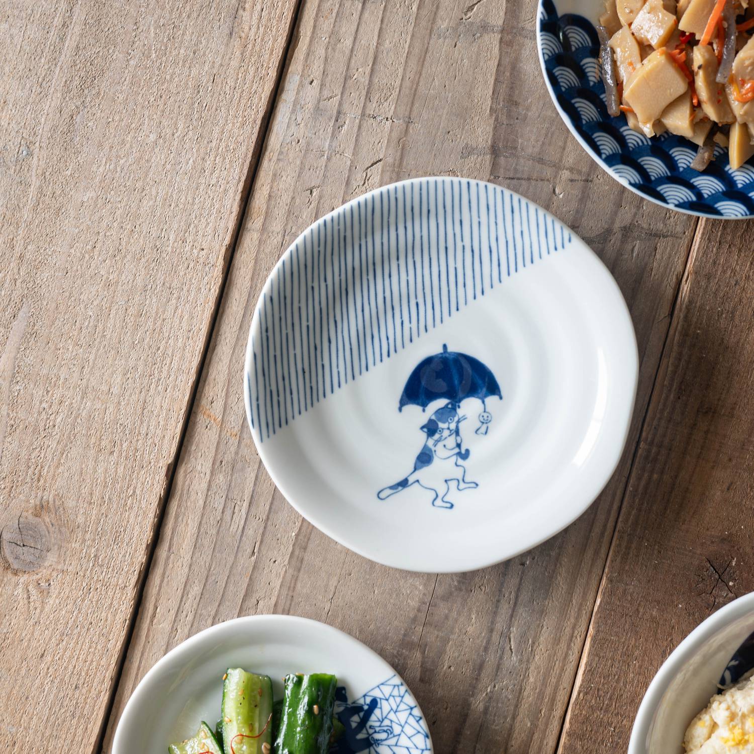 猫 シチタ ソメネコ 16.5cm皿 十草 日本伝統模様[美濃焼] | 卸売・ 問屋・仕入れの専門サイト【NETSEA】