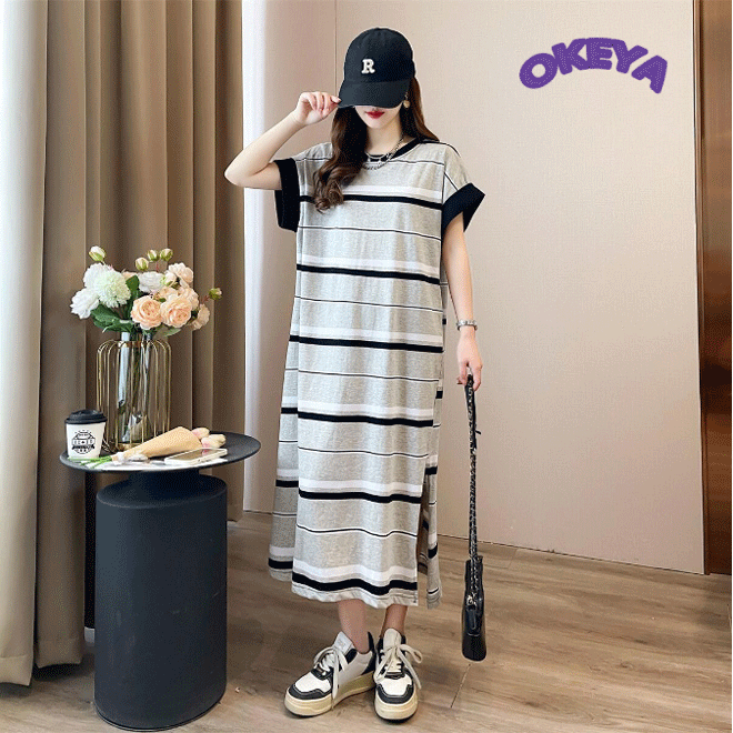 2025年夏新作 レディース服 ワンピース ボーダー カジュアル ロングワンピース 純綿 M#-2XL# | 卸売・ 問屋・仕入れの専門サイト【NETSEA】