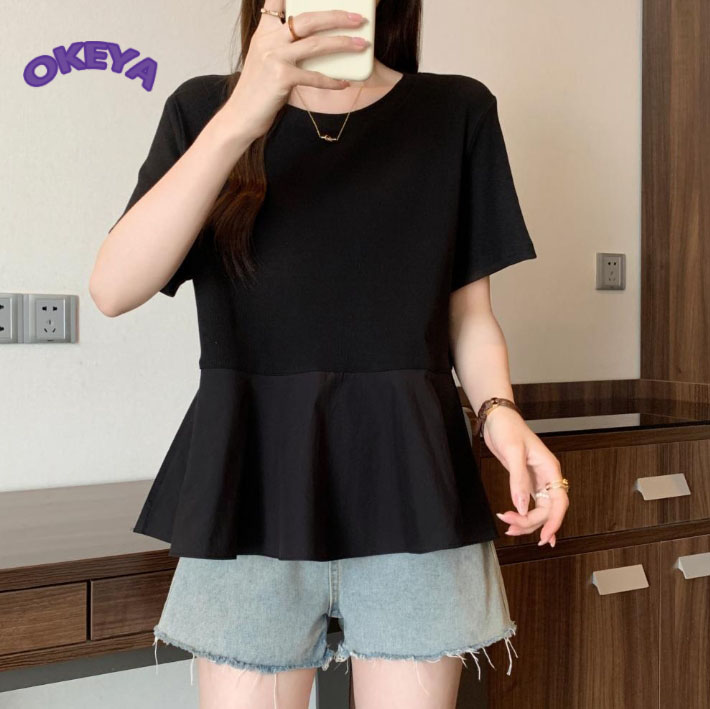 2025年夏新作 INS レディース服 トップス tシャツ フリル 切り替え カジュアル M#-4XL# | 卸売・ 問屋・仕入れの専門サイト【NETSEA】