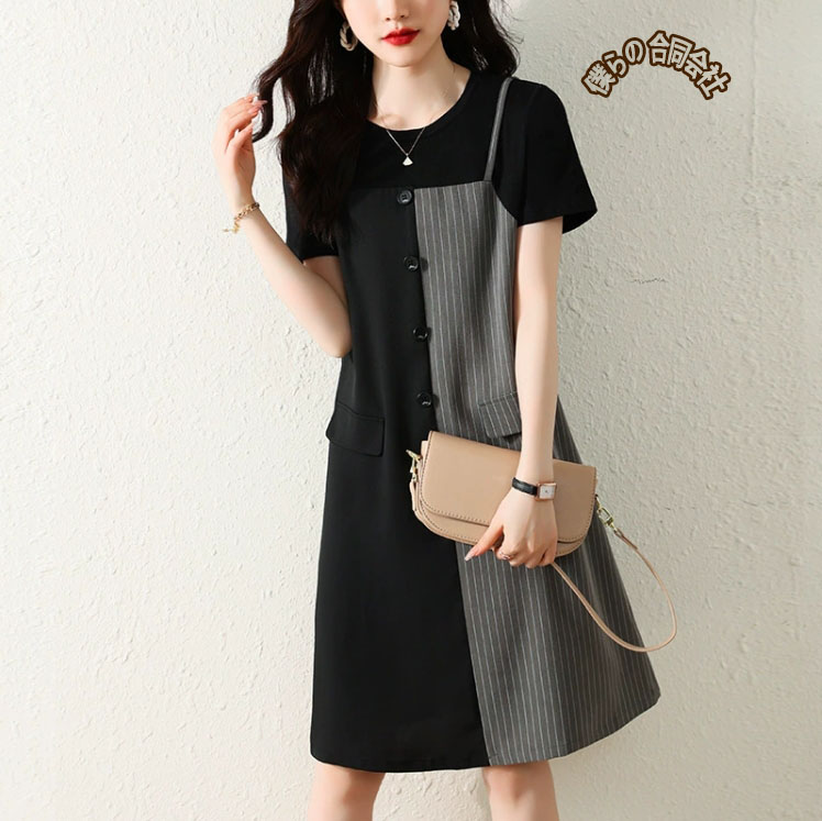 レディース服 2025年INS夏新作 ワンピース 切り替え カジュアル 韓国 ファッション M#-5XL# | 卸売・ 問屋・仕入れの専門サイト【NETSEA】