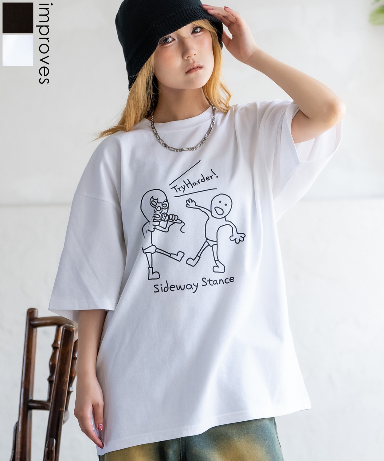 【SIDEWAYSTANCE】レスラーイラスト半袖Tシャツ | 卸売・ 問屋・仕入れの専門サイト【NETSEA】