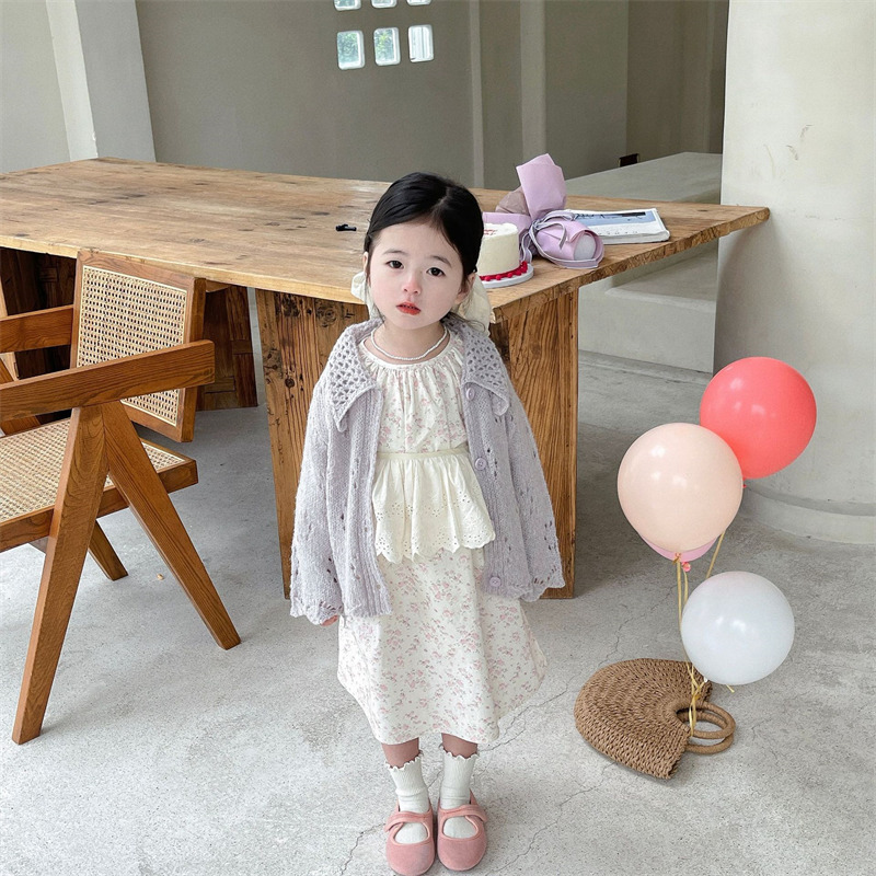 2023年春新作★子供服★女の子 透かし彫り 合わせやすい セーター スウィート カーデ★80cm-130cm Lateru_Baby 問屋・仕入れ・卸・卸売の専門【仕入れならNETSEA】