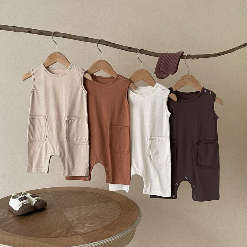 2023夏新作 ins ベビー服 ロンパース オールインワン ノースリーブ 無地 カジュアル 綿麻 CHIC KIDS 問屋・仕入れ・卸・卸売 ...
