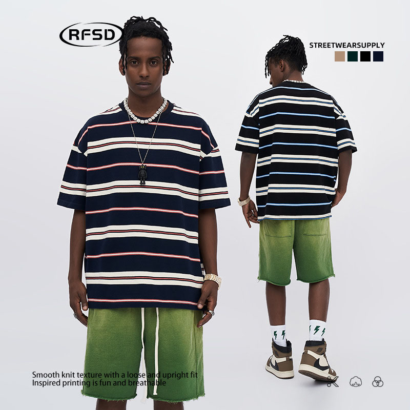 メンズファッション ボーダー柄 半袖Tシャツ 男女兼用 ストリート系 トップス 春夏 2023新作★全4色 | 卸売・ 問屋・仕入れの専門 ...