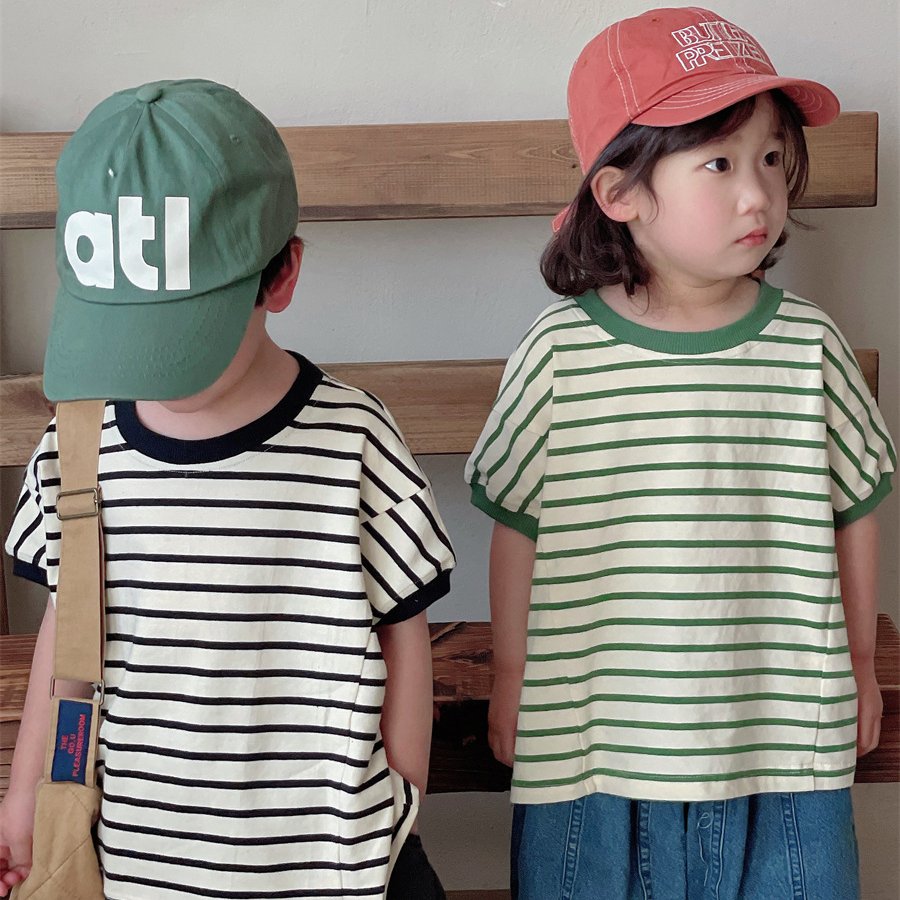 ★Boys＆Girls★ 子供Tシャツ ボーダーライン 半袖 男女兼用 ラウンドネック | 卸売・ 問屋・仕入れの専門サイト【NETSEA】