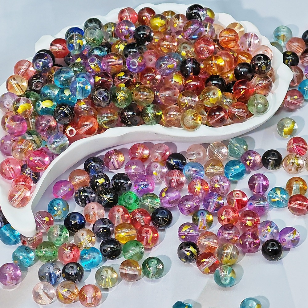 8-10mm ガラス ビーズ 穴ありデコパーツDIY ビーズパーツ デコ素材 手芸材料 チェーン アクセサリーパーツ ToyPark 問屋・仕入れ・卸・卸売の専門【仕入れならNETSEA】