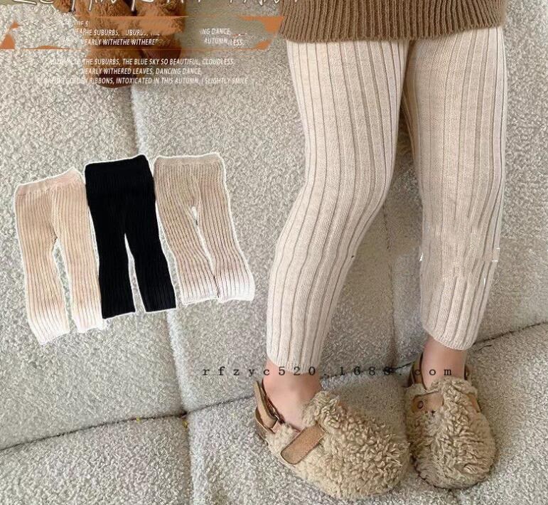 2023秋新品 ベビー服 ニット ボトムス ズボン パンツ レギンス 3色 80-120 little fly 問屋・仕入れ・卸・卸売の専門【仕入れならNETSEA】