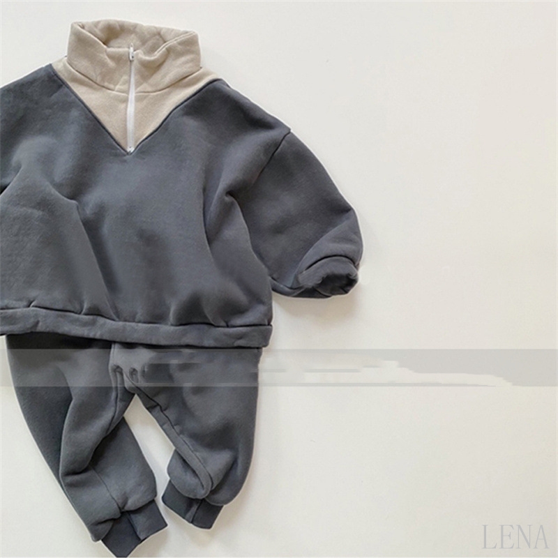2023秋冬新作 ins 韓国風子供服 キッズ服 トレーナー + ロングパンツ 裹起毛 2点セット 2色 80-130cm LENA 問屋・仕入れ・卸・卸売の専門【仕入れならNETSEA】
