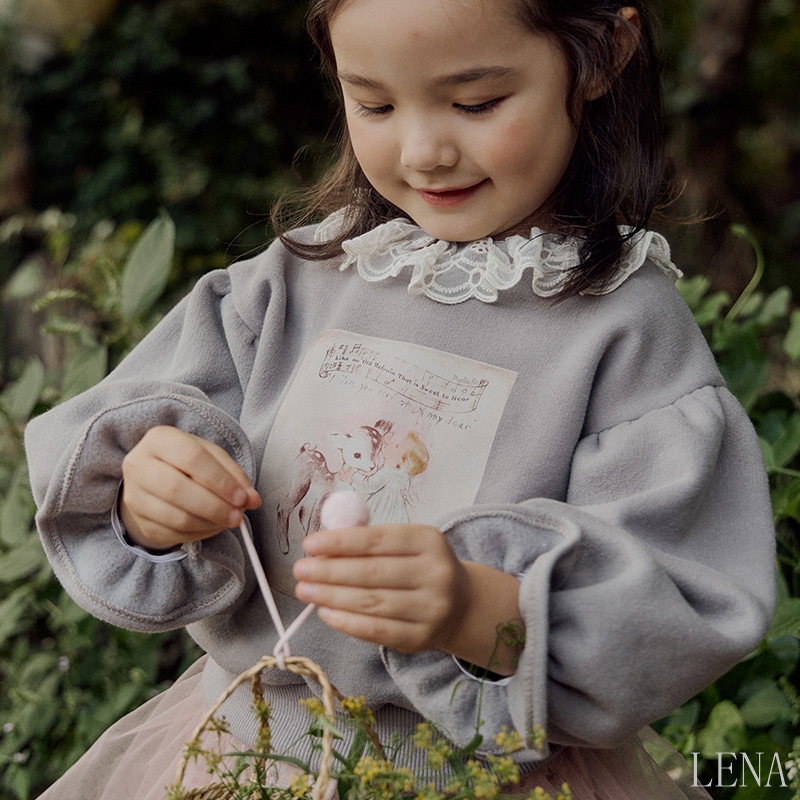 2023春新作 韓国風子供服 キッズ服 トップス 長袖 パーカー トレーナー カジュアル 2色 90-150cm LENA 問屋・仕入れ・卸・卸売の専門【仕入れならNETSEA】