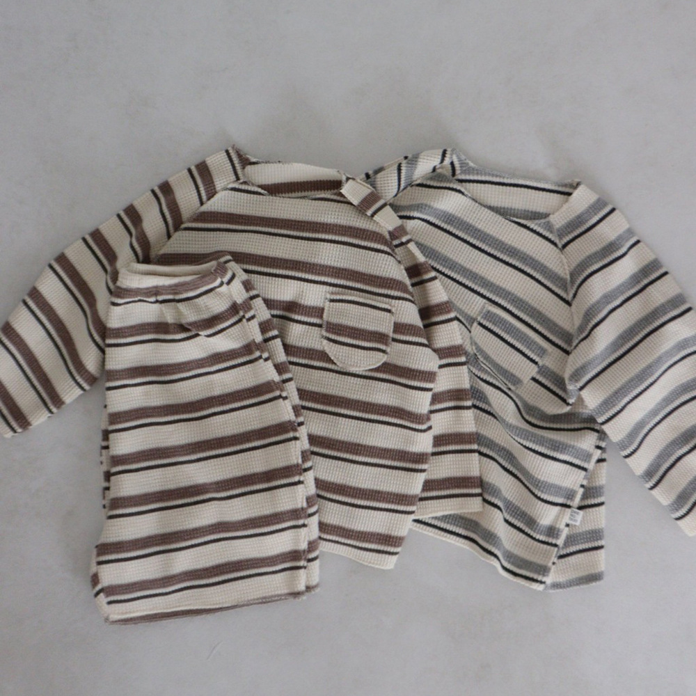 2024春新作 ins 韓国風子供服 トップス + ズボン 2点セット ストライプ柄 2色 80-130cm LENA 問屋・仕入れ・卸・卸売の専門【仕入れならNETSEA】