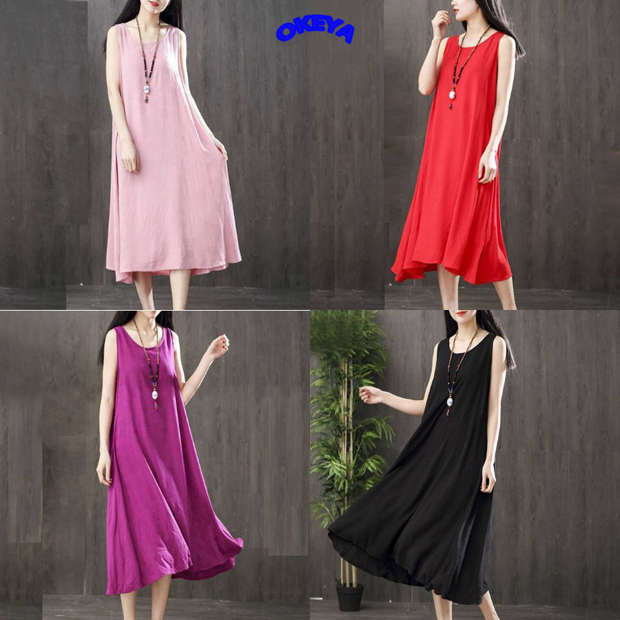 2024年夏新作 レディース服 ワンピース ロングワンピース ベストワンピース 無地 M#-4XL# 個人事業主 OKEYA 問屋・仕入れ・卸・卸売の専門【仕入れならNETSEA】