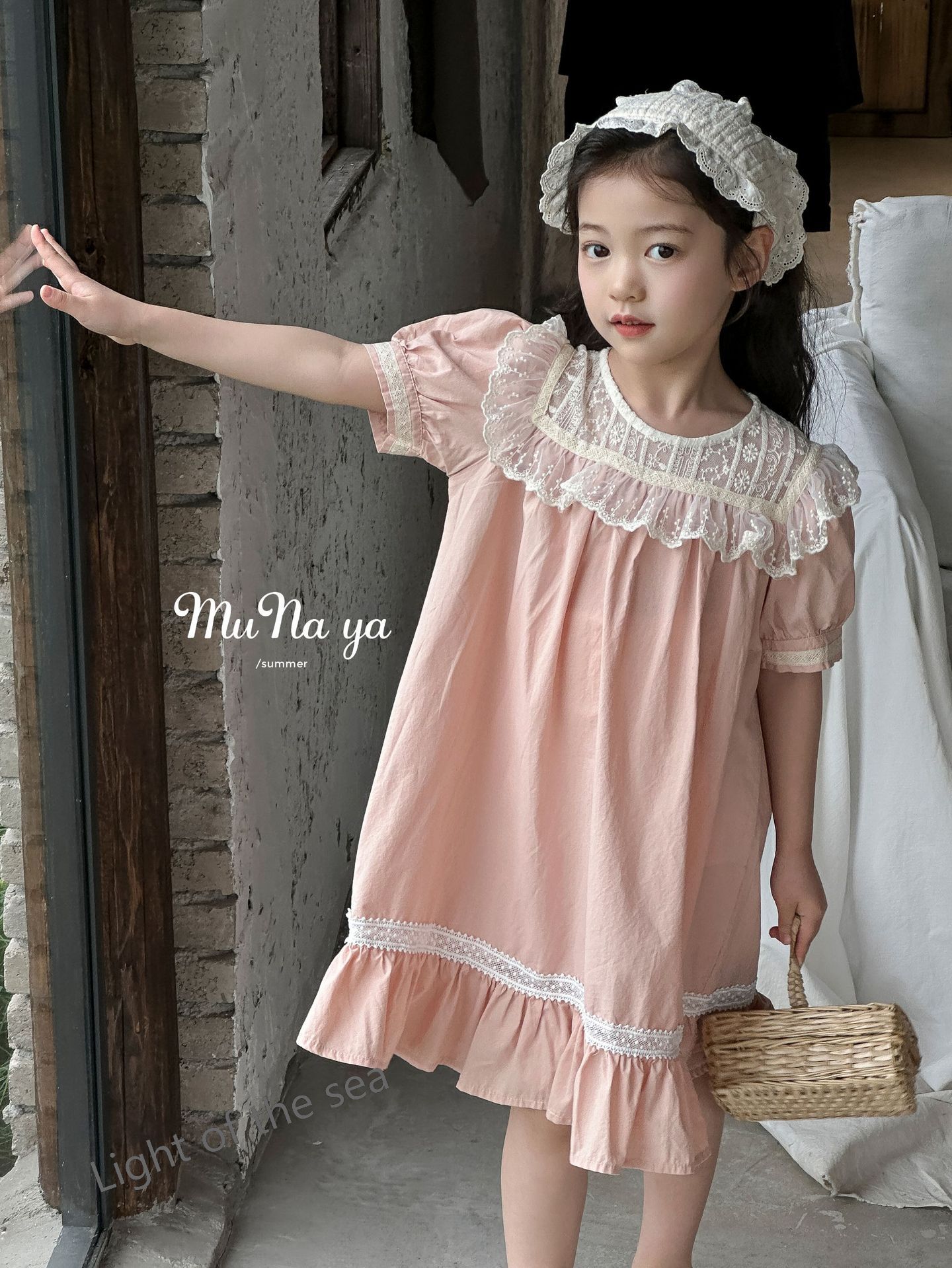 2024夏新作 ベビー服 韓国風子供服 女の子 半袖 ワンピース 2色 110cm--150cm 個人事業主 Light of the sea 問屋・仕入れ・卸・卸売の専門【仕入れならNETSEA】