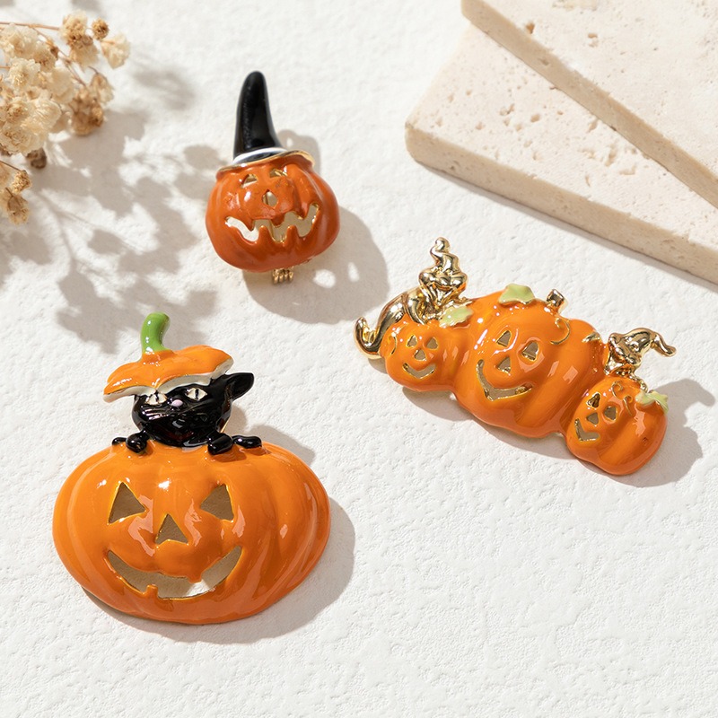 ハロウィンのかぼちゃと猫、ブローチ、コサージュ、服のアクセサリー、ハロウィン雑貨、秋冬新作、猫雑貨 MUGI 優品 | 卸売・ 問屋・仕入れの専門サイト【NETSEA】