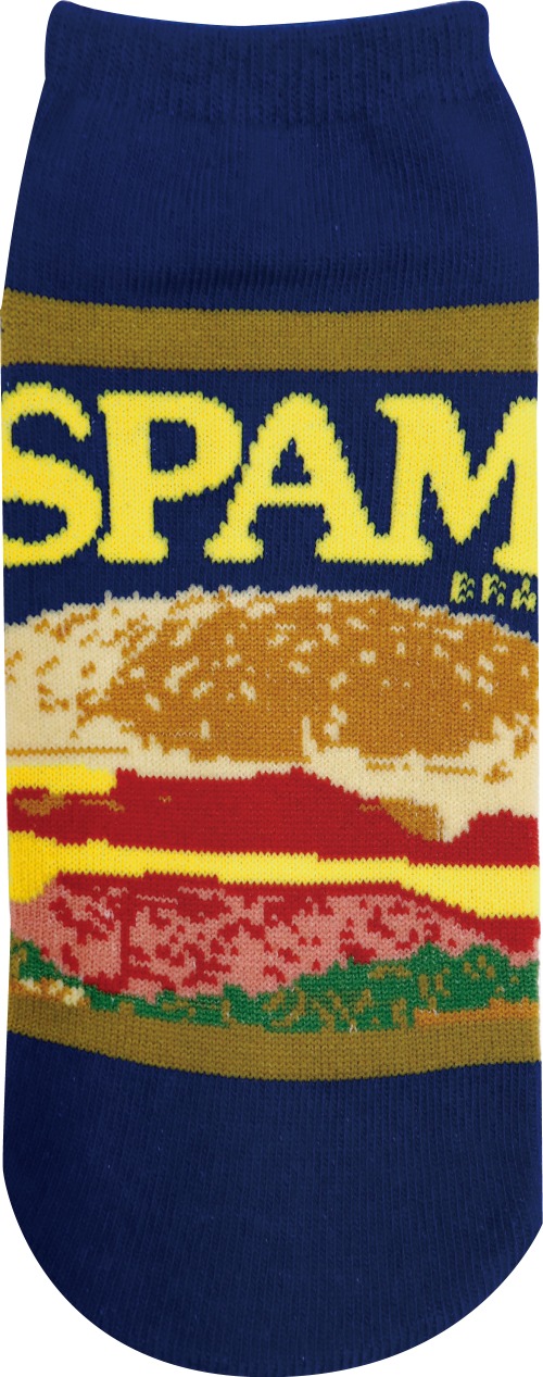 ジャガード ソックス レディース お菓子パッケージ スパム ネイビー 大人 女性用（22～24cm） JGS0867 | 卸売・ 問屋・仕入れの専門サイト【NETSEA】
