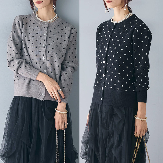 ANJIL☆2024秋冬おしゃれドット柄ニットカーディガン 株式会社 SNIFF JAPAN レディース服 | 卸売・ 問屋・仕入れの専門サイト【NETSEA】