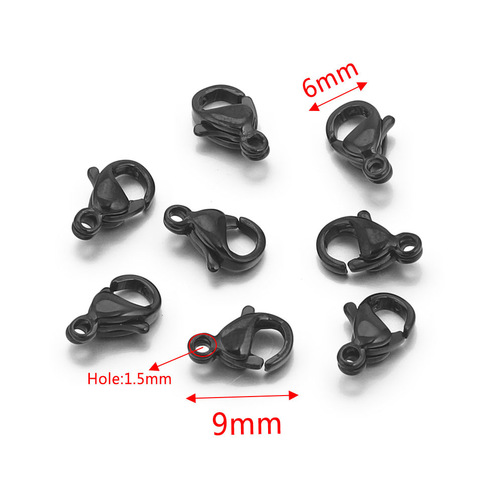 304ステンレス製ロブスターバックル接続バックル ブラック9mm【約0.25g】 | 卸売・ 問屋・仕入れの専門サイト【NETSEA】