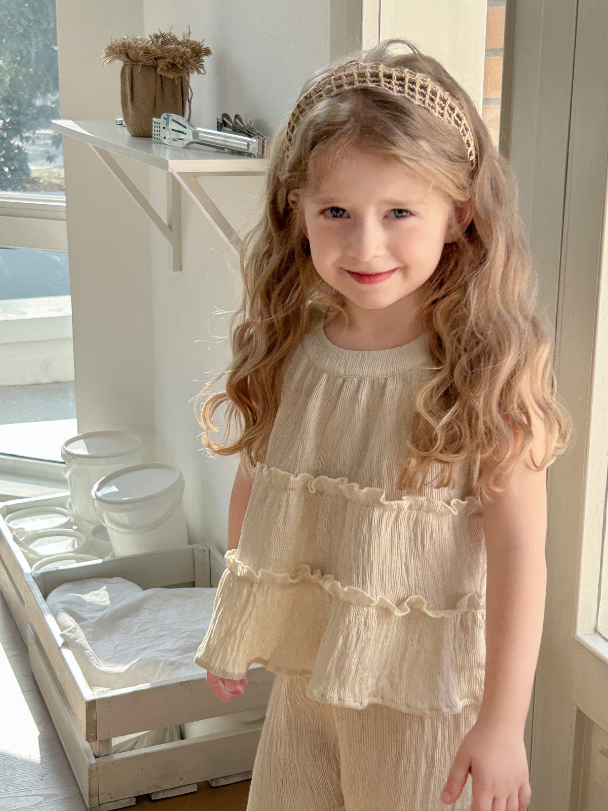 2025春夏子供服 シンプル ゆったり ベスト & ロングパンツ 2点セット ガールズ服 [90~150cm] | 卸売・ 問屋・仕入れの専門サイト【NETSEA】