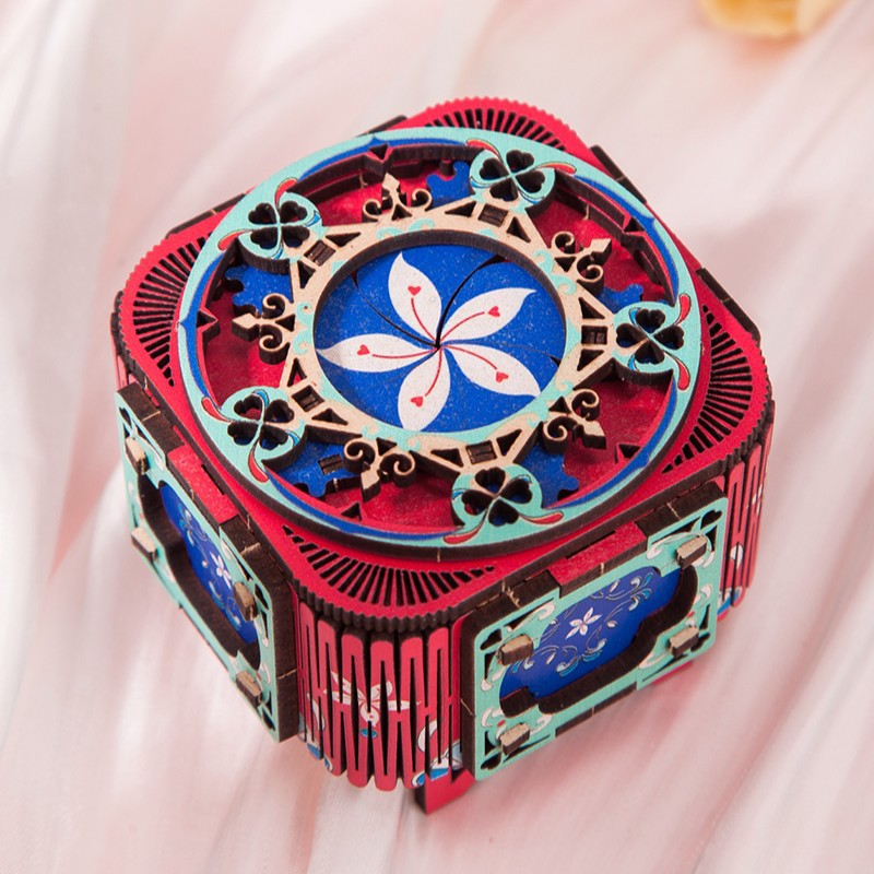 Diyオルゴール手回しオルゴールクローバー木製パズル3D立体機械祭りクリエイティブギフト卸売[千と千 | 卸売・ 問屋・仕入れの専門サイト【NETSEA】