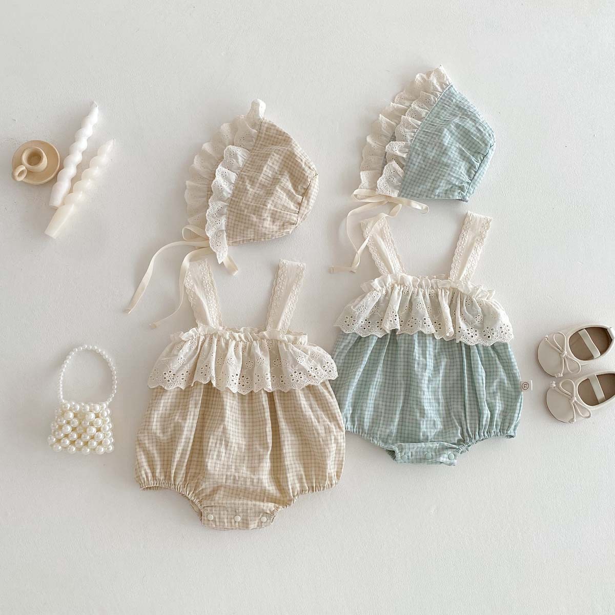 ★BaBy★ 73~100cm ベビーサロペット 帽子付き レースオールインワン 韓国ベビー服 | 卸売・ 問屋・仕入れの専門サイト【NETSEA】