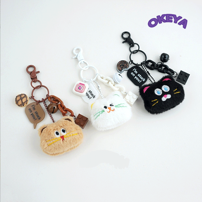 アクセサリー 鍵飾り キーホルダー バッグチャーム キーチャーム キーリング DIY ins 猫 可愛い 5色展開 | 卸売・ 問屋・仕入れの専門サイト【NETSEA】