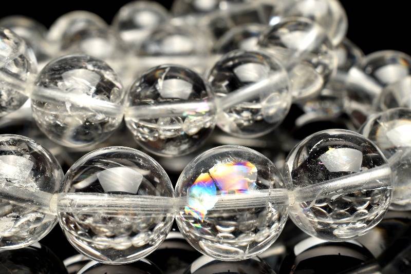 虹入り！ エンジェルラダークォーツ 9.5mm ブレスレット 1個売り _BG5503-95 | 卸売・ 問屋・仕入れの専門サイト【NETSEA】