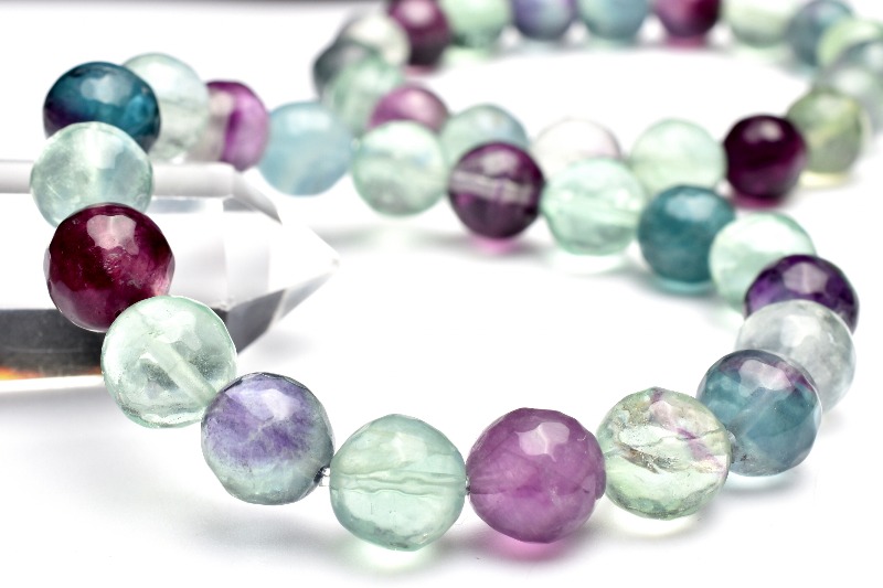 マルチカラー フローライト 9.5mm 128面カット ブレスレット 1個売り _BG5531-95 | 卸売・ 問屋・仕入れの専門サイト【NETSEA】