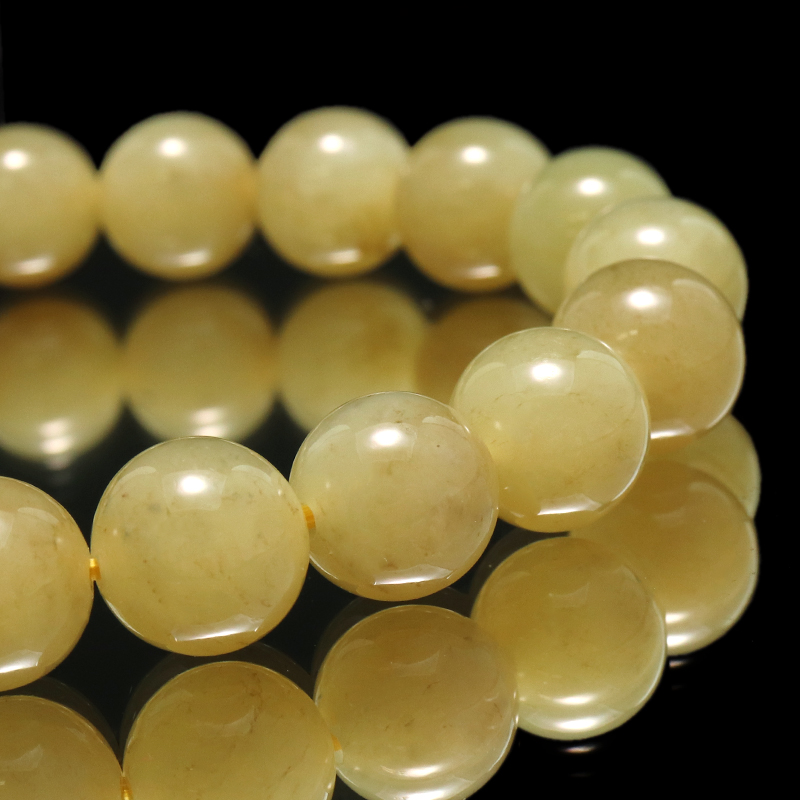 ブレス 和田玉＜中国産＞ イエローグリーン 丸 約9.5mm | 卸売・ 問屋・仕入れの専門サイト【NETSEA】
