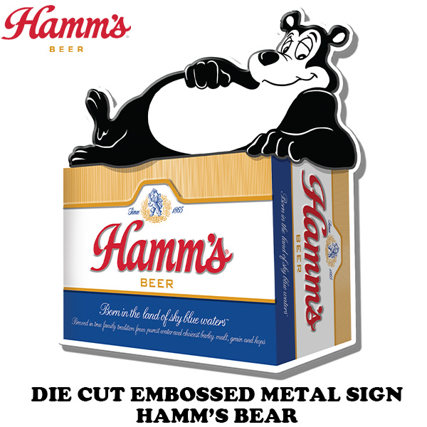BIG ダイカットエンボス メタルサイン Hamm's Bear【ハムズ 看板】 | 卸売・ 問屋・仕入れの専門サイト【NETSEA】