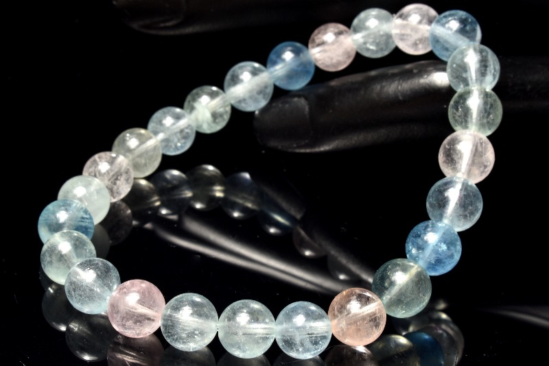 【1点物】クリア マルチカラー MIXベリル 7.5mm ブレスレット _MA1091 | 卸売・ 問屋・仕入れの専門サイト【NETSEA】