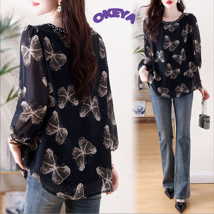 2025年夏新作 レディース服 トップス シャツ 蝶柄 シール シフォン 韓国風 可愛い L#-5XL# | 卸売・ 問屋・仕入れの専門サイト【NETSEA】