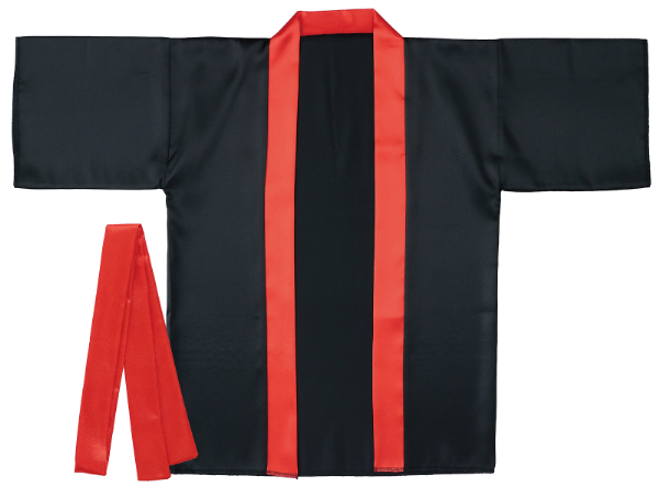 ソフトサテンカラーハッピ J黒（襟赤） | 卸売・ 問屋・仕入れの専門サイト【NETSEA】