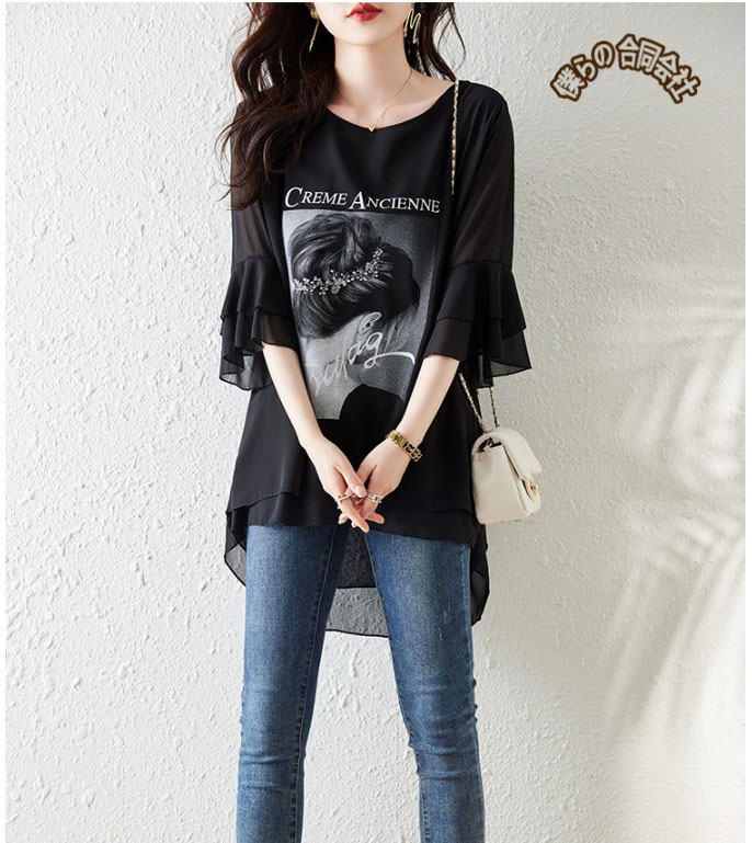 2025年ins夏新作 レディース服 トップス tシャツ ブラウス ミドル丈 半袖 韓国風 気質 L#-5XL# | 卸売・ 問屋・仕入れの専門サイト【NETSEA】